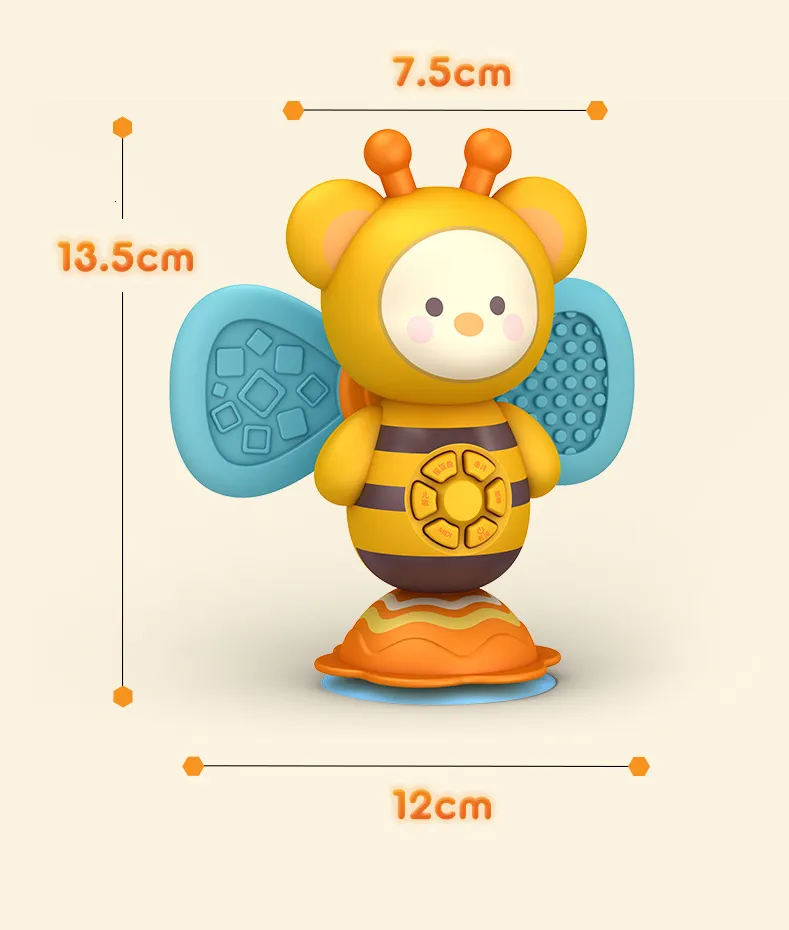 Baby Musical Bath Toy - Bee Suction Cup High Chair Toy, Interactive ...
