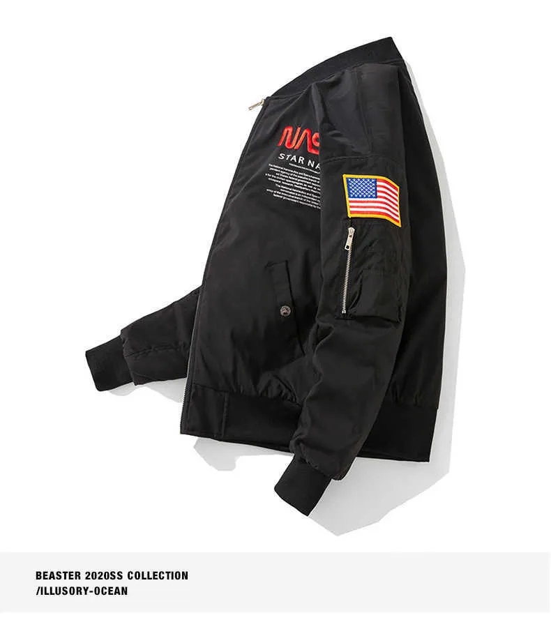 NASA Inspired Bomber Jacket: Men's Fall Flight Jacket, Embroidered ...