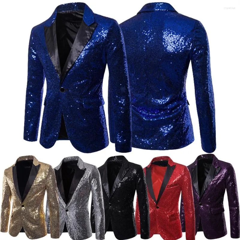 Men's Sequin Blazer Suit - Slim Fit, Formal Wedding Party Dress Jacket ...