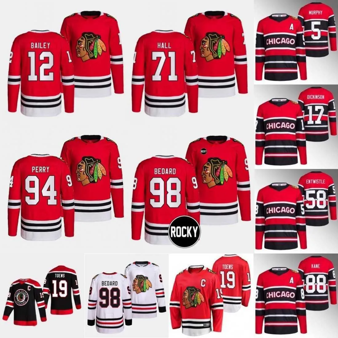 Connor Bedard Retro Hockey Jersey, Rocky Patch, Tyler Johnson, Jonathan ...