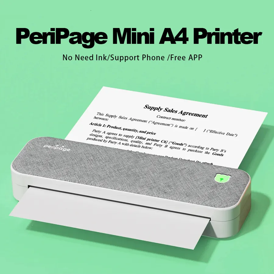 DHgate.com:Portable Cell Phone Printer PeriPage A40: Mini Thermal A4 Paper Printer - Wireless ...