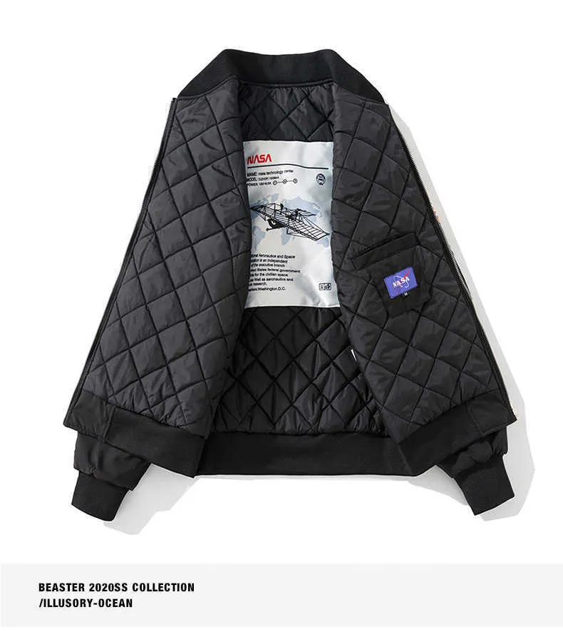 Nasa Fall-Flight Jacket Black Green Bomber Ma1 Men's Jacket with ...