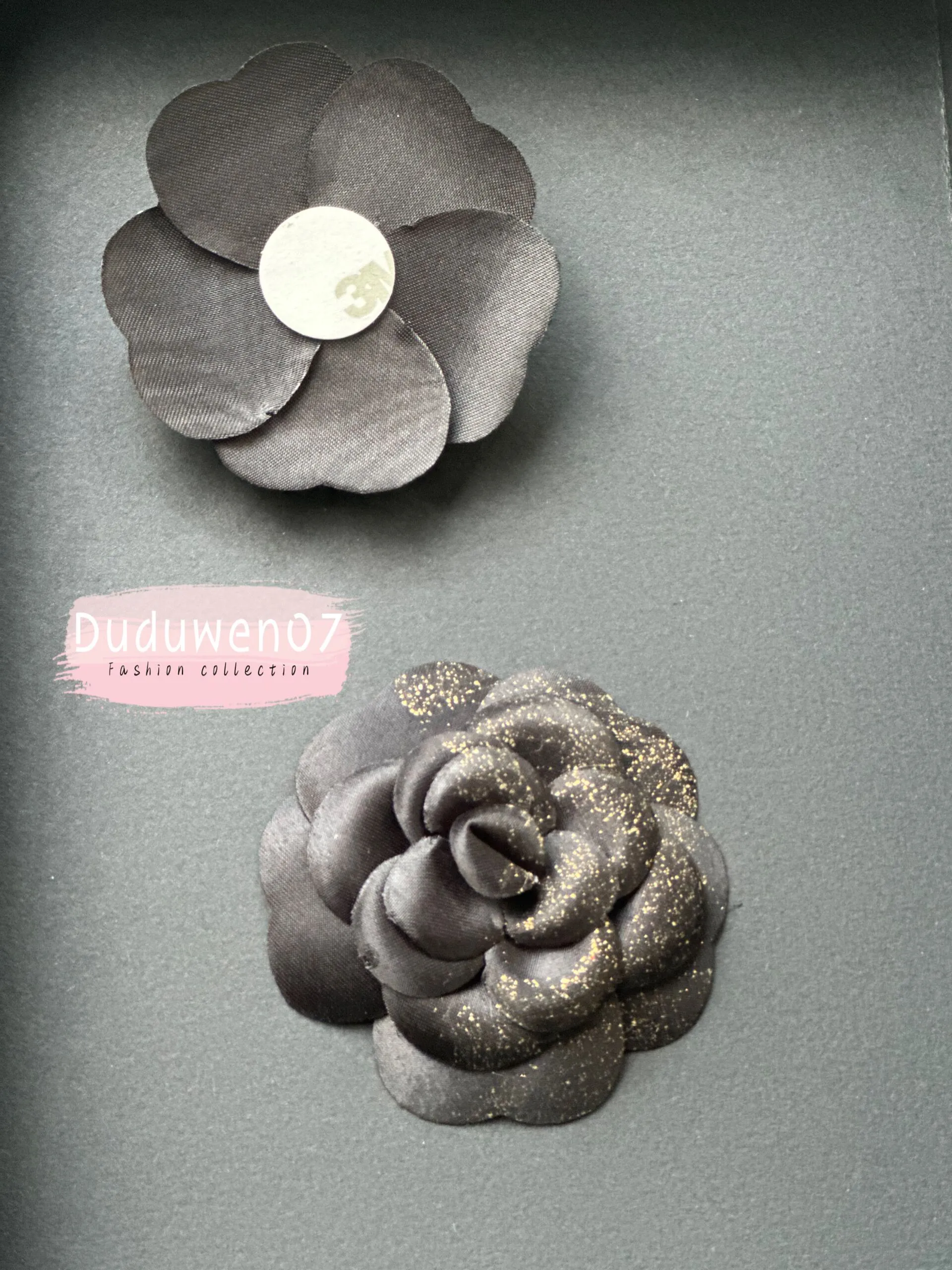 Black Color Sparkle Camellia DIY Part 7X7CM... From Duduwen07, $1.39 ...