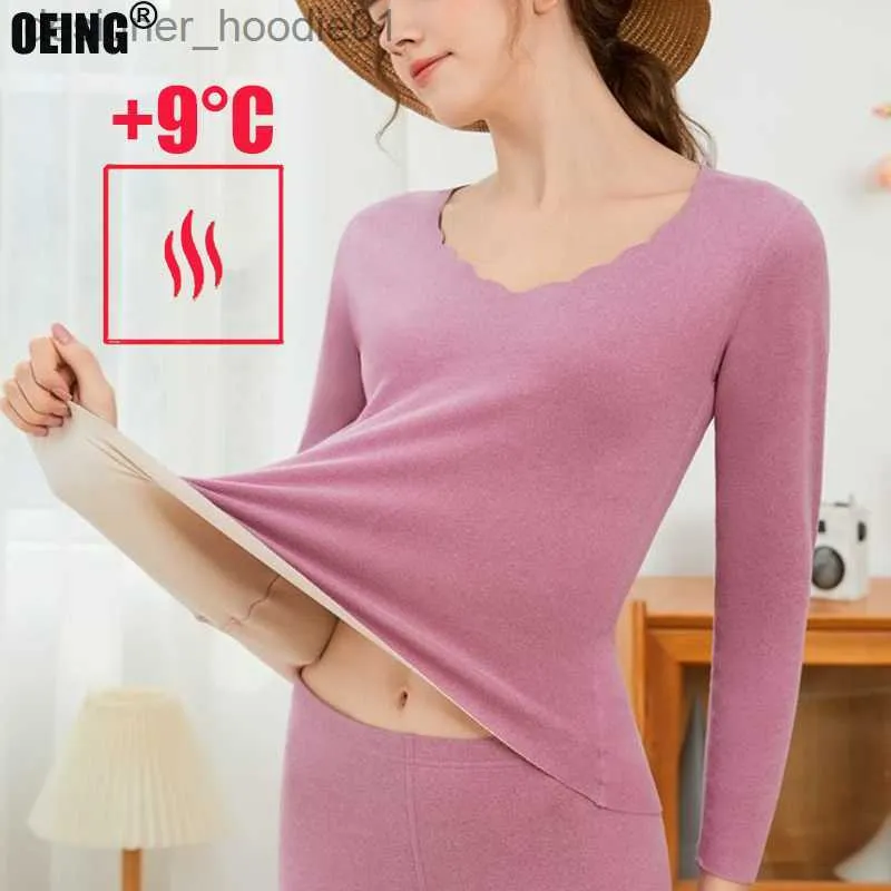 DHgate.com:Womens 2-Piece Thermal Ruffled Collar Fleece Underwear Set ...
