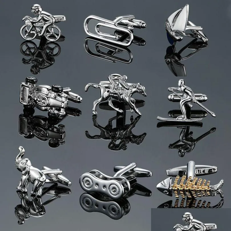 DHgate.com:French Cufflinks for Men, Metal Brass Enamel Bike Bus ...