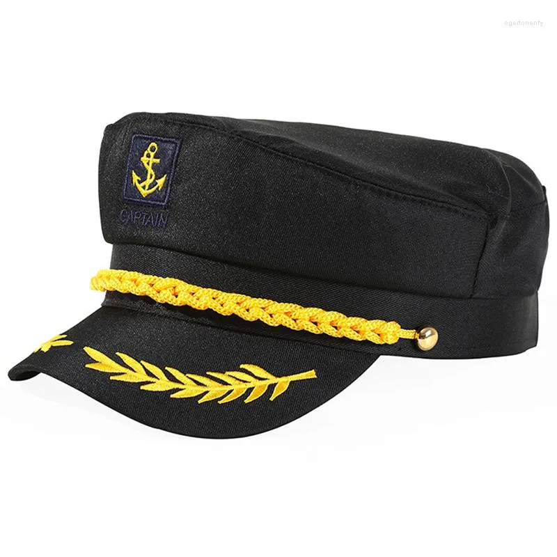 Unisex White Captains Us Navy Beret Nautical Themed Boat Cap For Adults ...