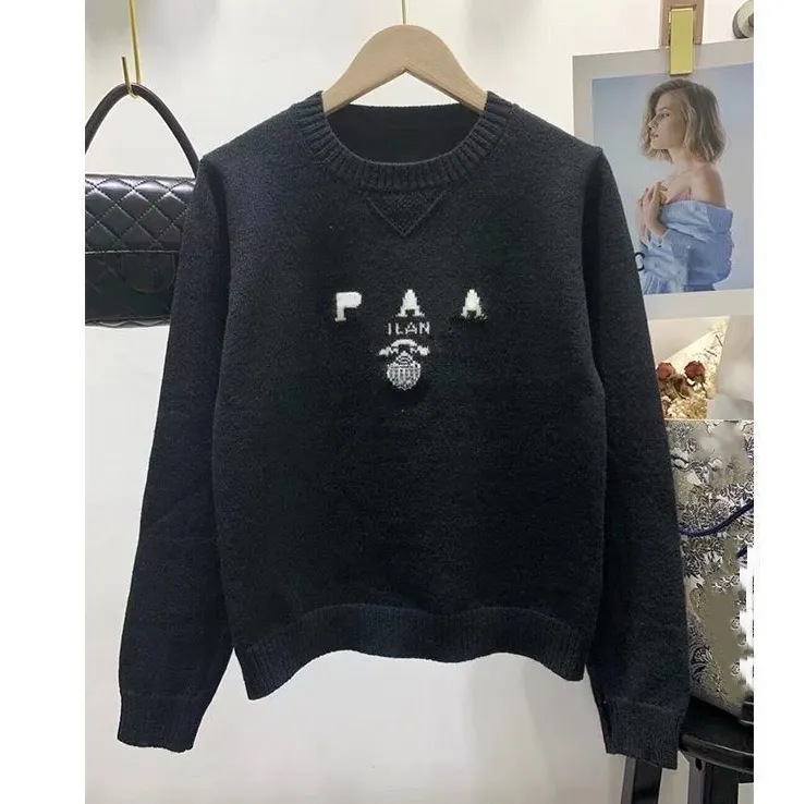 Womens Sweater Autumn Trendy Long-sleeved Tops Round Neck High-end Slim ...