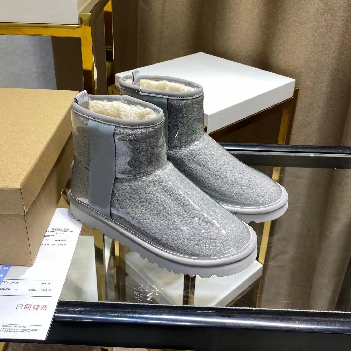 Womens Classic Mini Winter Boots With Full Fur Lining And Leather Ankle ...