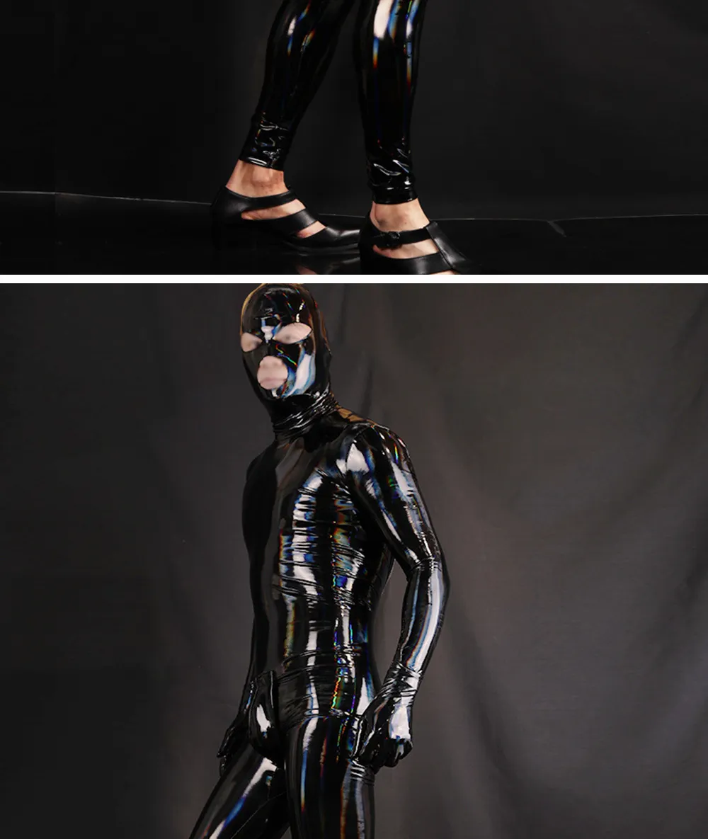 Man Cosplay Maid Latex Amônia Catsuit Pvc Men Trajes Club Zentai