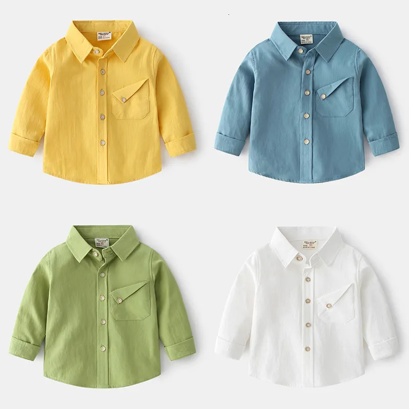 DHgate.com:Cotton Long-Sleeve Shirt for Boys - Solid Color, Turn-Down ...