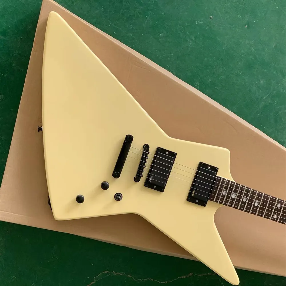 Cream Yellow Electric Guitar Explorer Goose Style With Fast And From ...