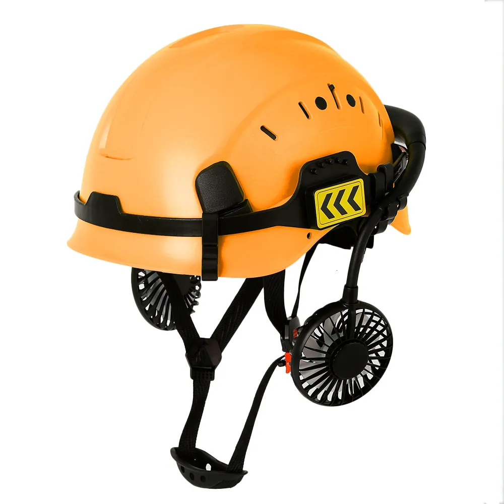 ABS Climbing Safety Helmet with Built-in Fan - Certified Hard Hat Cap ...