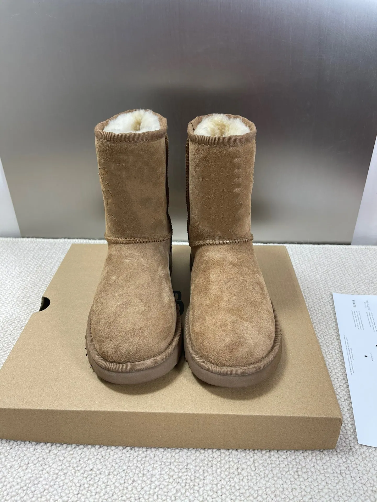 Winter Fur Snow Boots 2024, Women's Cotton Flat Cozy Cashmere Shoes ...