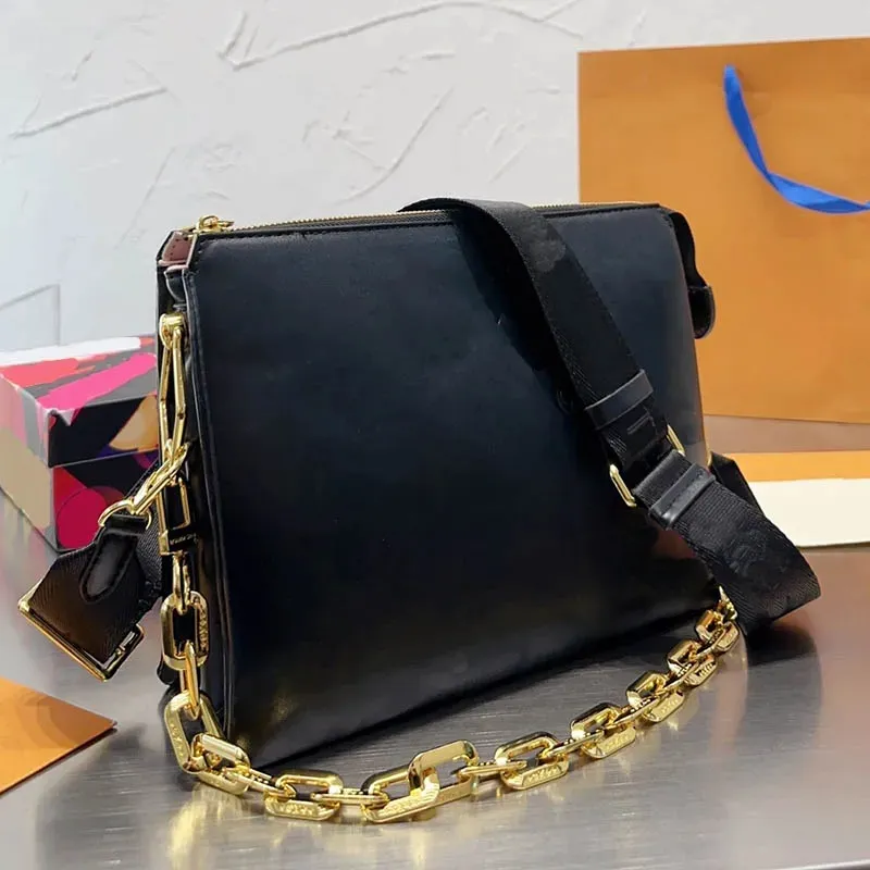 Designer Crossbody Bag with Coin Purse: Embossed Floral Leather Chain ...