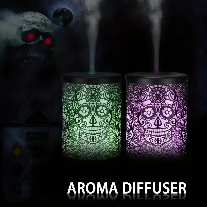DHgate.com:7-Color Creative Skull Essential Oil Diffuser - Metal ...
