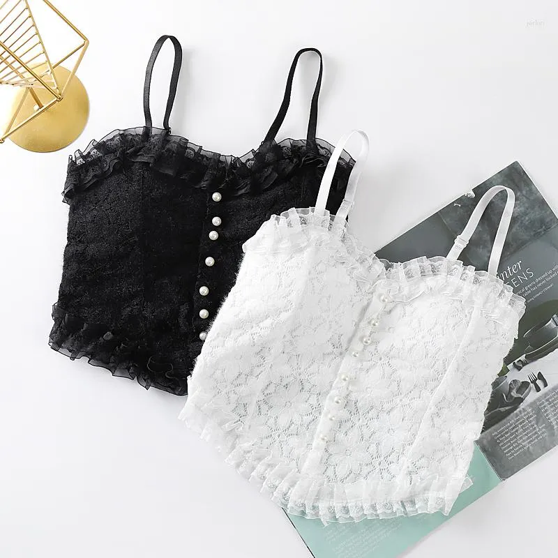 DHgate.com:Pearl Trim Lace Cami with Built-in Bra:Apparel