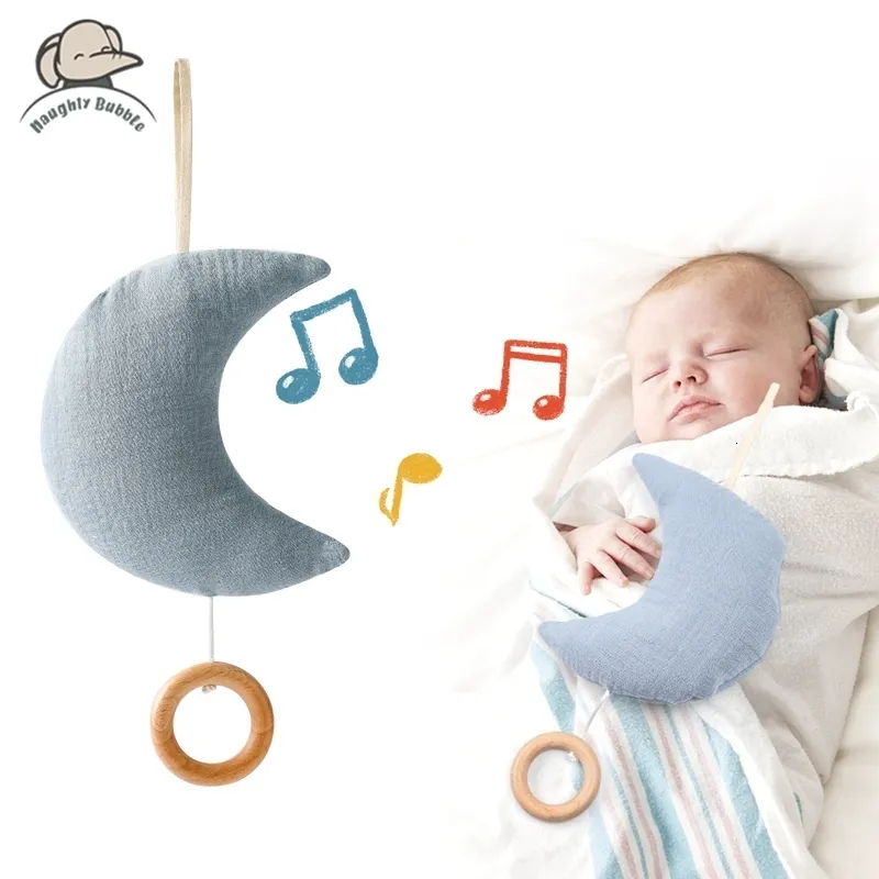 Moon Pull Rope Music Box, Battery-free Musical Crib Toy, Calming ...