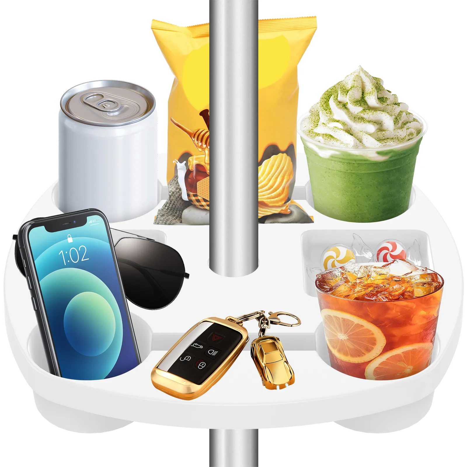 Heavy Duty Reusable Beach Umbrella Ice Stands For With Cup Holders And ...