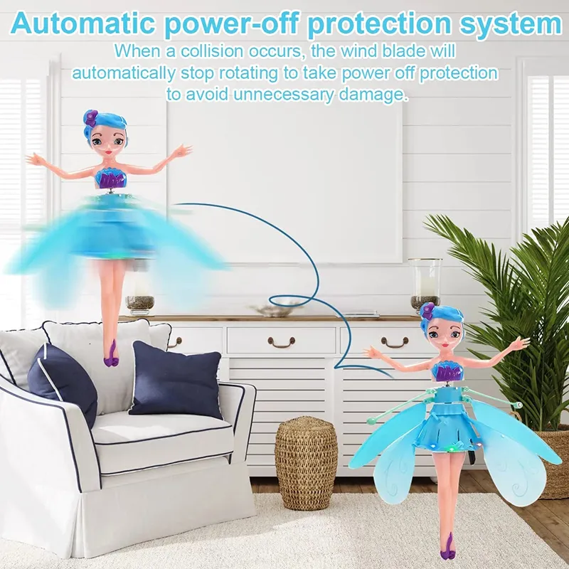 ElectricRC Flying Fairy Princess Doll Toys Infrared Induction Flying ...