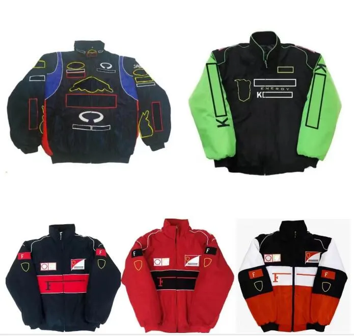 F1 Racing Team Full Embroidered Logo Cotton Motorcycle Jackets For Men ...
