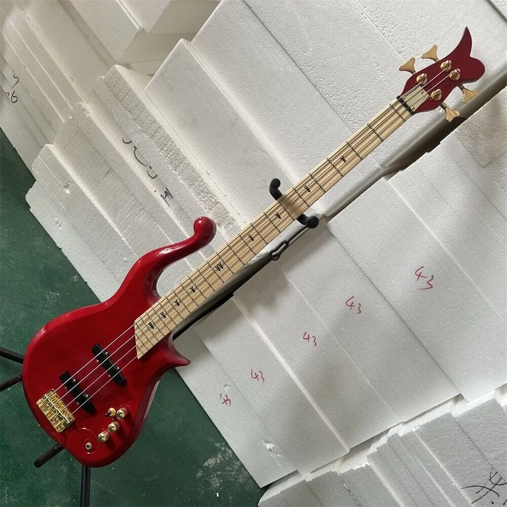 DHgate.com:China red cloud Point bass electric guitar with chrome ...