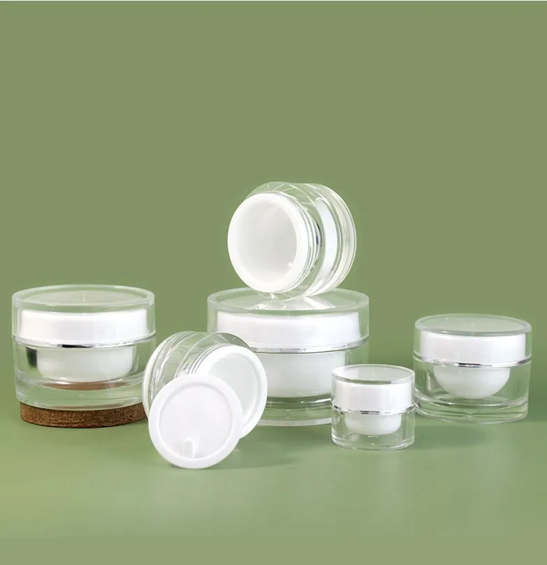 20ml Double Wall Acrylic Cosmetic Jars - Refillable Cream Pot ...