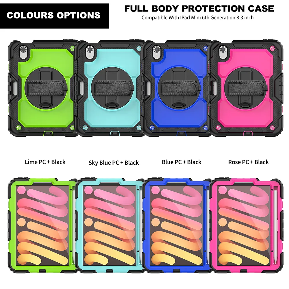 Case for iPad Mini 4 5 6 7.9 & 8.3 in Heavy Duty Shockproof PC ...