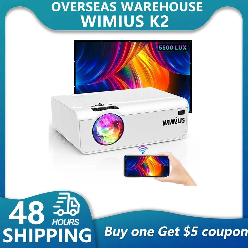 DHgate.com:WIMIUS K2 Mini Projector: 5500 Lumens, 1080P Supported WiFi ...