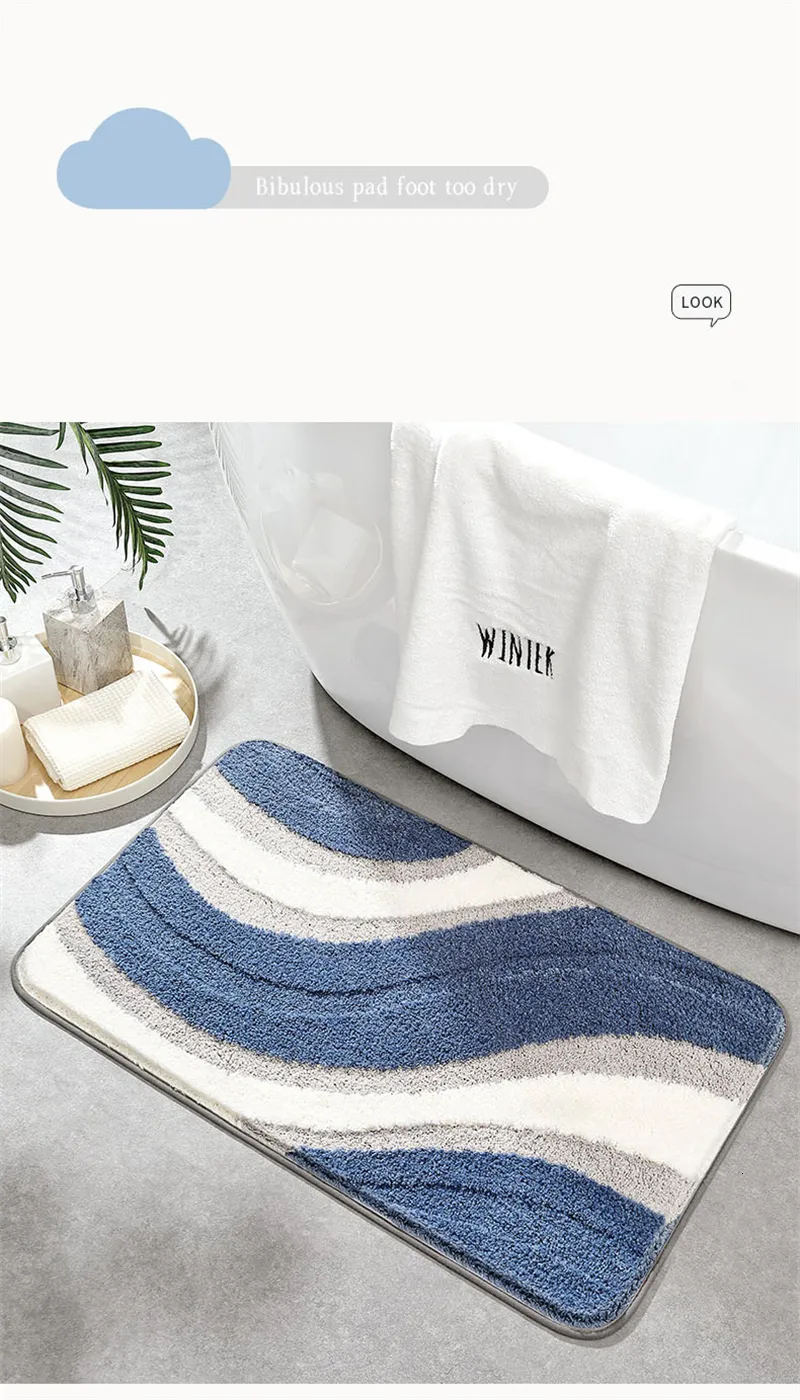 Simple, Absorbent Bathroom Mat: Large Capacity, Quick-Drying, Anti-Slip ...