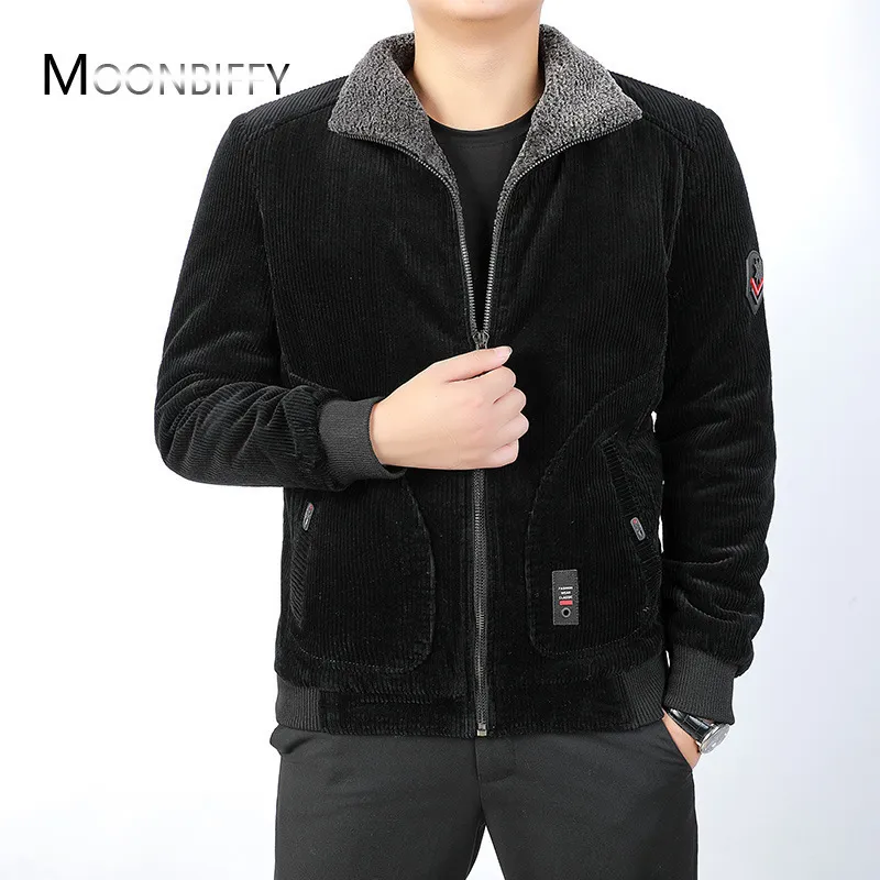 Men's Winter Corduroy Parka: Thick Warm Cotton Jacket, Casual Loose Fit ...