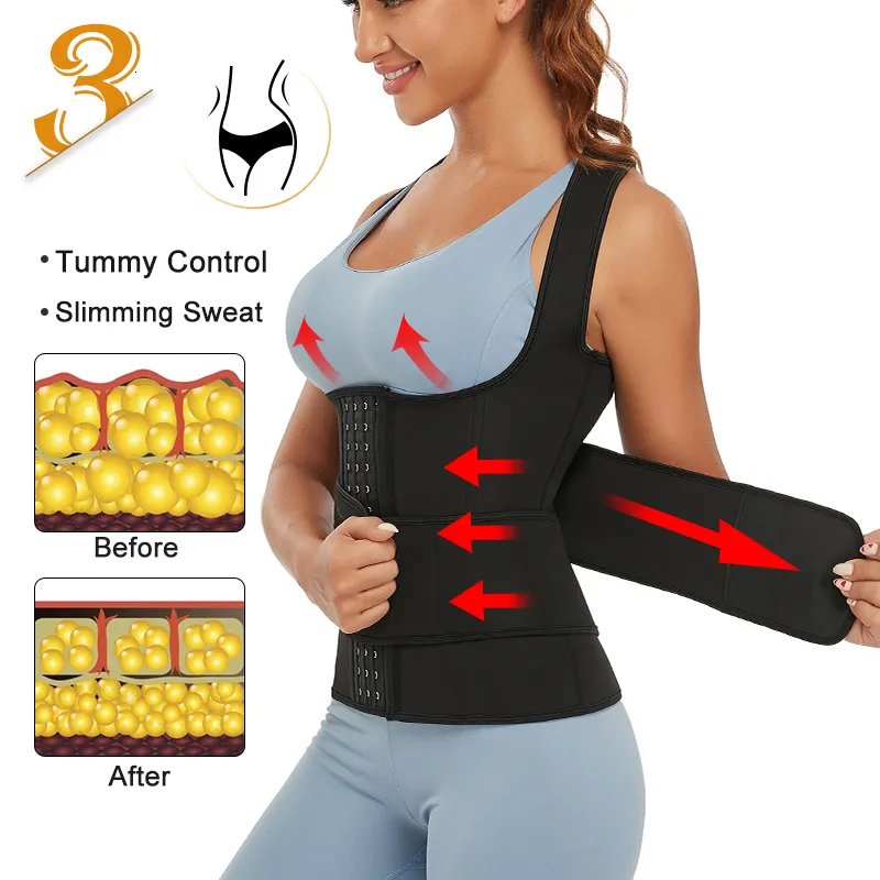 Arm Shaper Waist Trainer Body For Women Plus Size 2 Straps Steel Bones ...