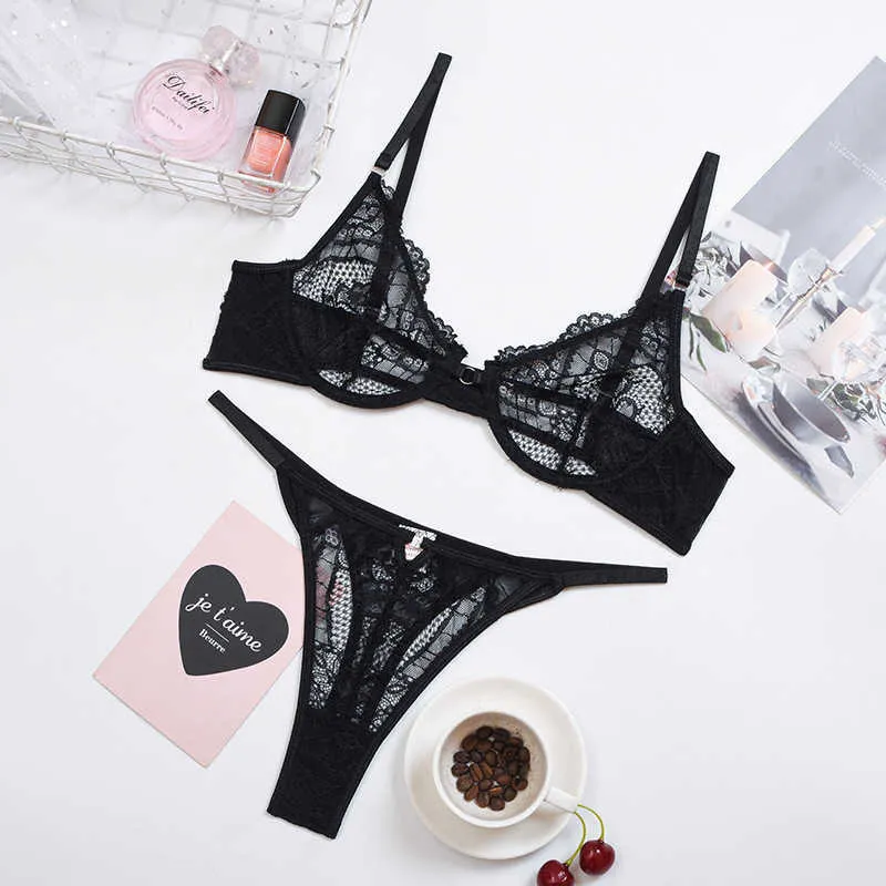 Bras Sets Yimunancy Hallow Out Bra Set Women Bra Underwire + Panty Sexy ...