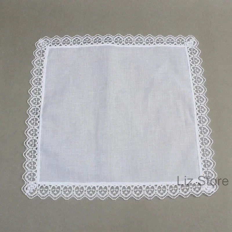DHgate.com:23x25cm Cotton White Lace Thin Handkerchief Women Wedding ...