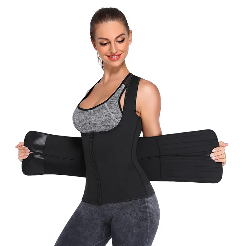 Arm Shaper Waist Trainer Body For Women Plus Size 2 Straps Steel Bones ...