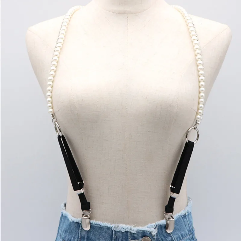 Pearl Harness Suspenders for Women - Adjustable Body Chain, Sexy ...