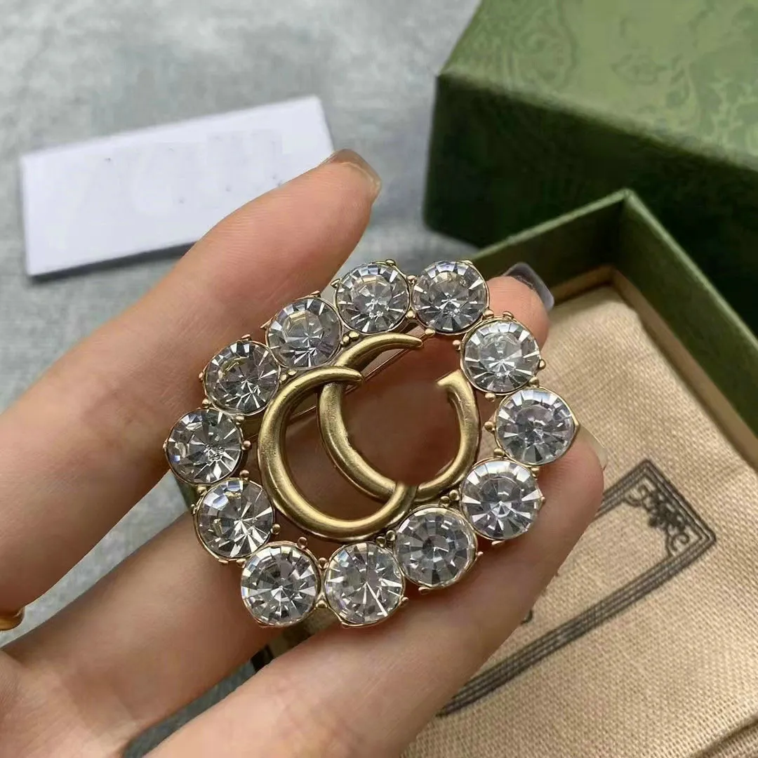 Women's Gold G Brand Designer Brooch with Pearl Letter Accents, Suit ...