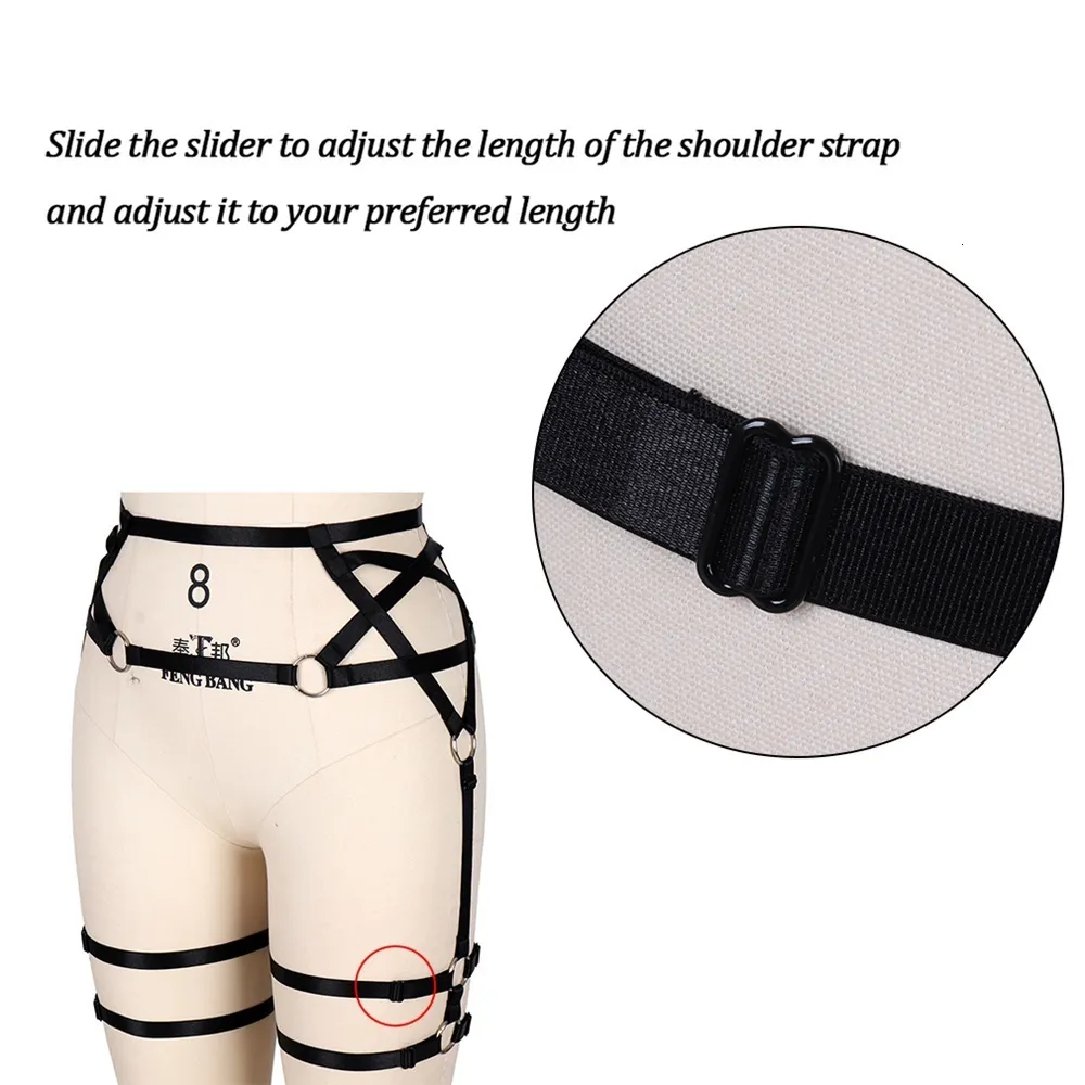 Suspenders Pentagram Women's Belt Punk Goth Stockings Garter Cage ...