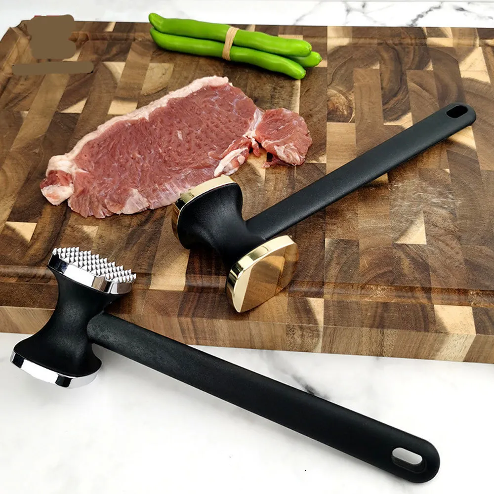 Dual-Sided Zinc Alloy Meat Tenderizer Mallet with Rubber Grip for ...