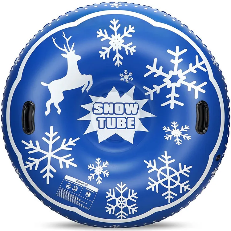 Sledding Snowflake Elk Snow Tube PVC Inflatable Ski Car Big Mount Ring ...
