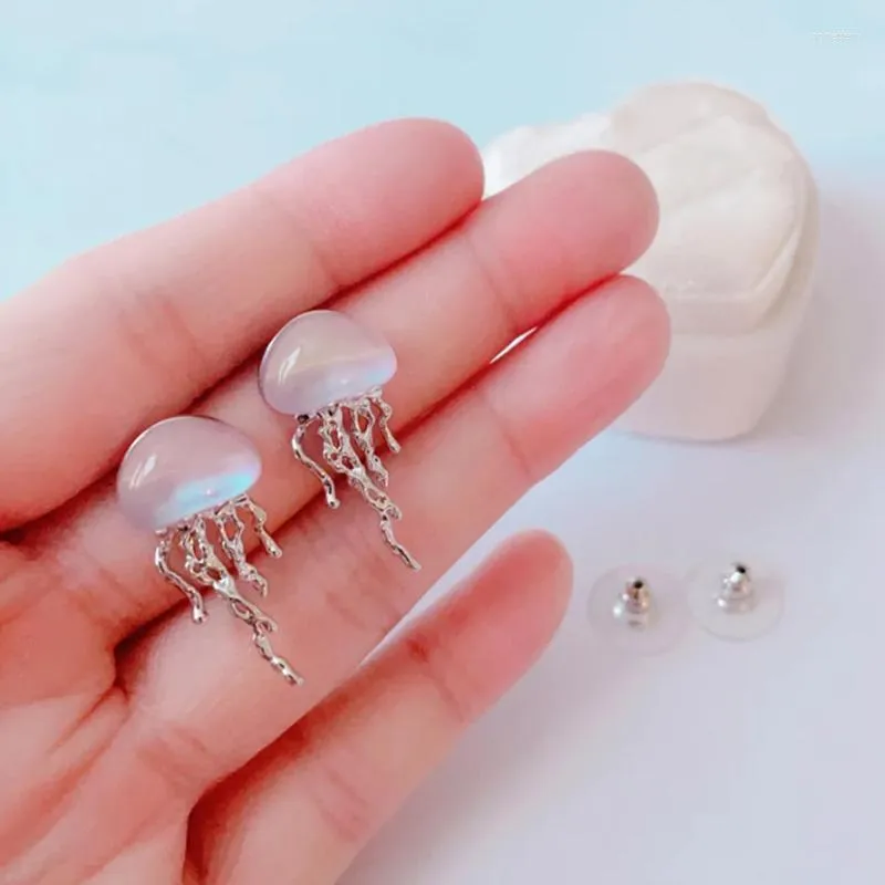 Moonstone Jellyfish Dangle Earrings Mermaids Tears Glass Crystal Ocean Jewelry For Women Von 6 7 DHgate