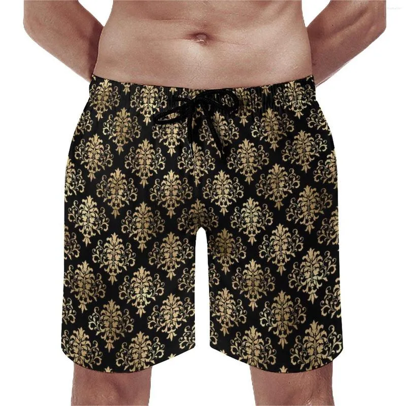 DHgate.com:Floral Damask Board Gold/Black Beach Trunks: Quick-dry Mens ...