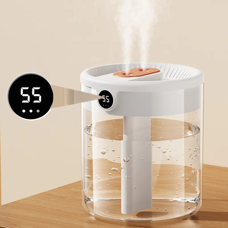 2L Double Nozzle Cool Mist Humidifier W/ LCD Humidity Display Large ...
