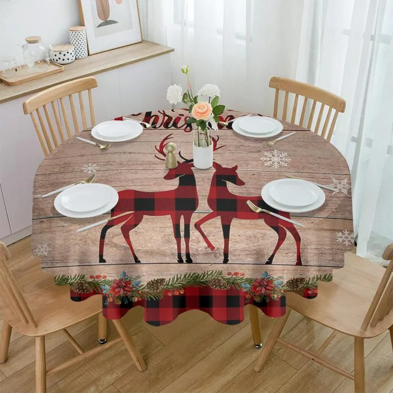 DHgate.com:Christmas Snowflakes Elk Waterproof Round Tablecloth for ...
