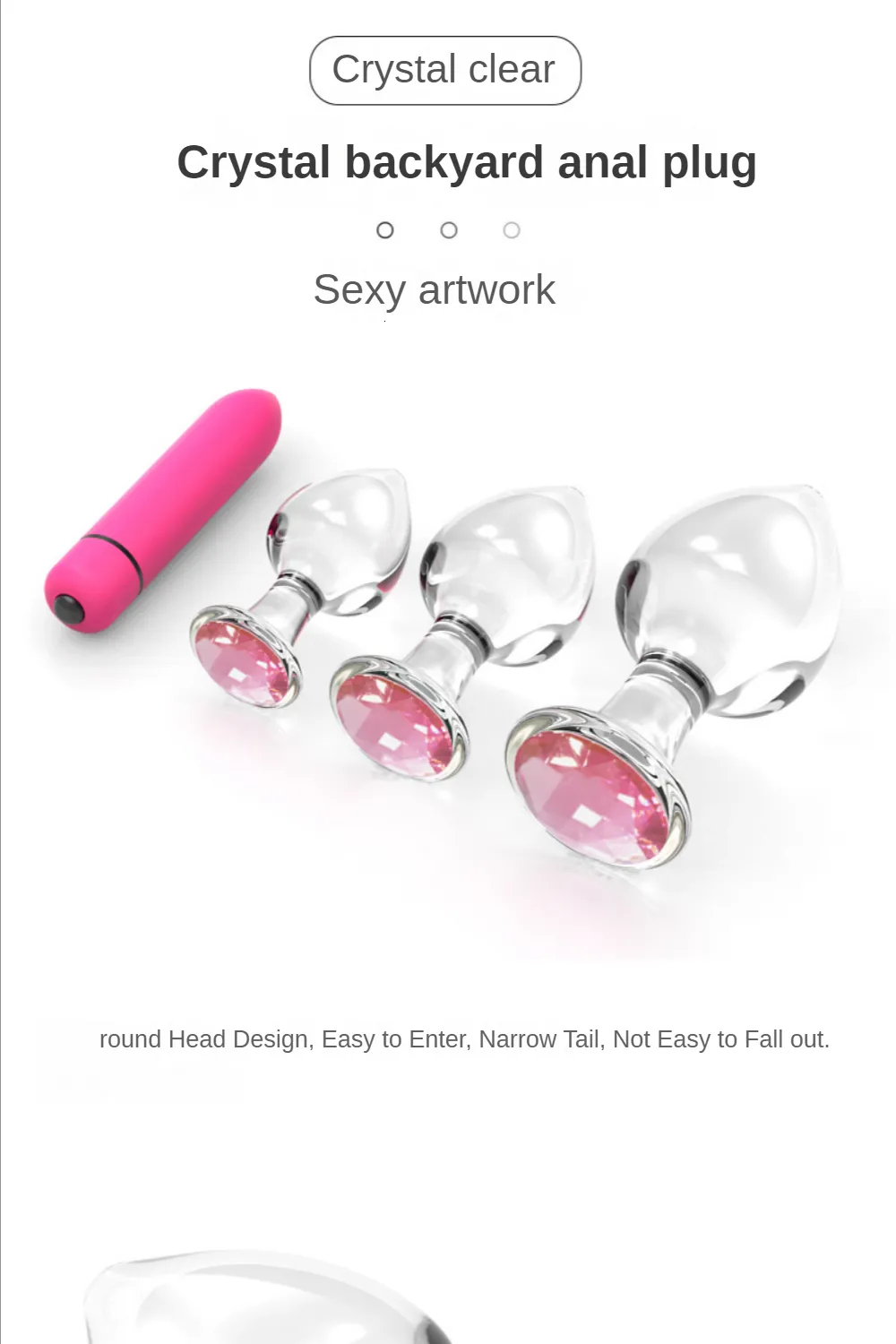 Clear Glass butt plug - 3 Sizes for Intimate Expansion and Erotic Play - Perfect for Couples ...