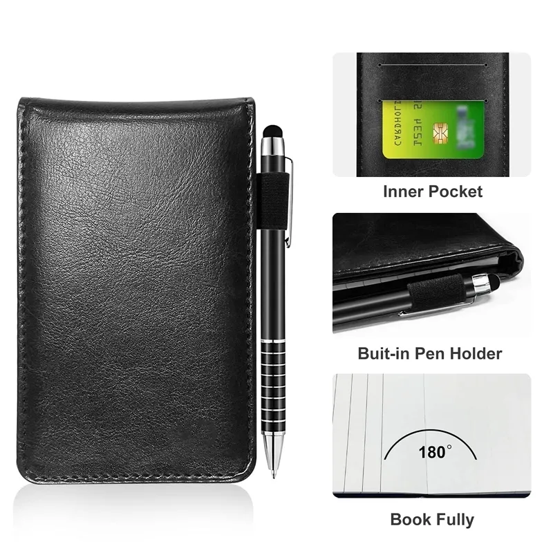 DHgate.com:10-Pack Mini Pocket Notepad Holder Set with Metal Pen and ...