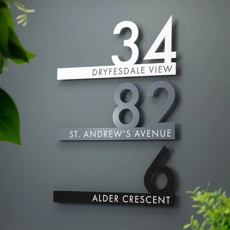 Custom Address Plaques: Personalized Floating House Numbers & Letters ...