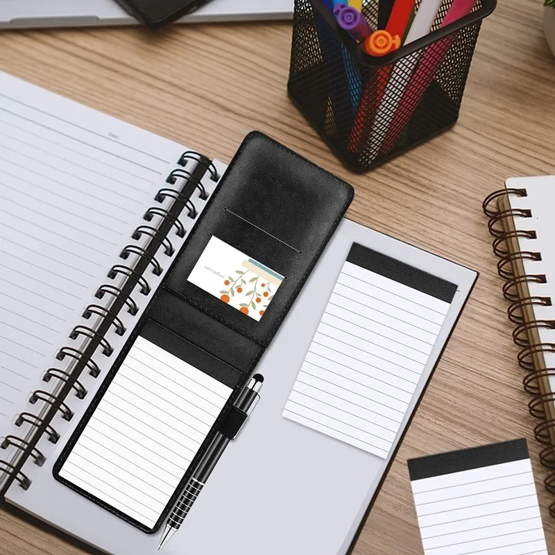 DHgate.com:10-Pack Mini Pocket Notepad Holder Set with Metal Pen and ...