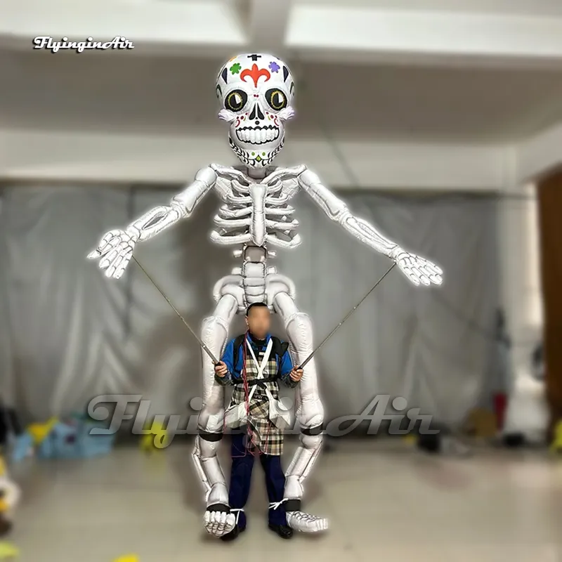 Giant 3.5m Walking Inflatable Costume: Human Skeleton Blow Up Dummy ...