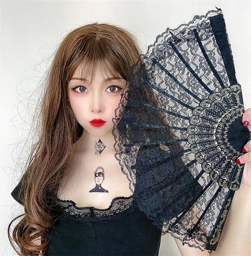 DHgate.com:Handheld Lace Feather Fan, Foldable Chinese Vintage Style ...