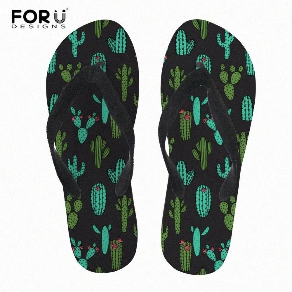 Forudesigns Women Slippers Personality Cactus Slippers Prints Female ...